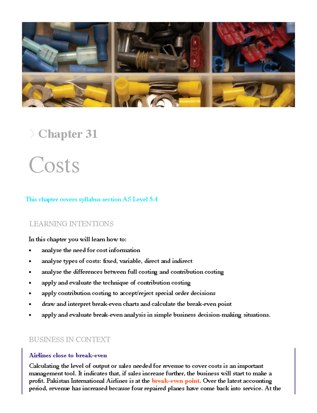 Chapter 31: Understanding Costs and Contribution Analysis in Business ...