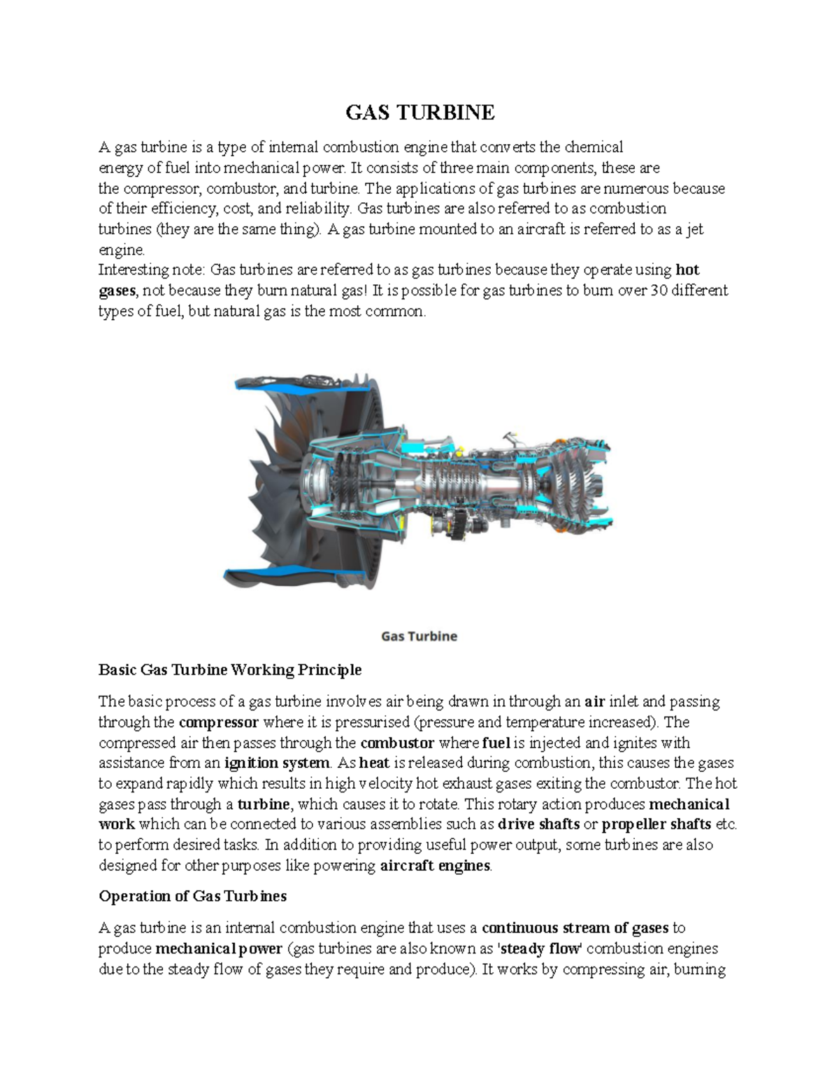 AUE427 Gas Turbine Engineering Notes 2024-2025 - Studocu