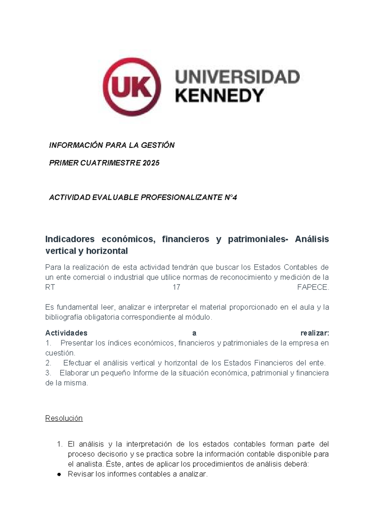 Análisis Vertical y Horizontal de Estados Contables - Actividad 4 2025 ...
