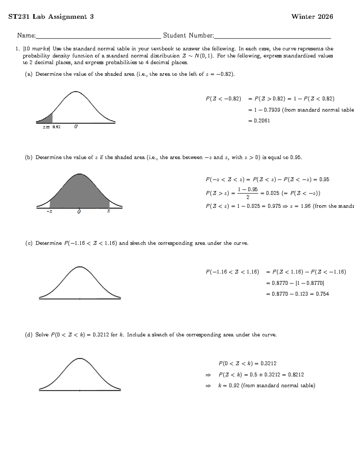 ST231 Lab Assignment 3 Solutions: Standard Normal Distribution Analysis ...