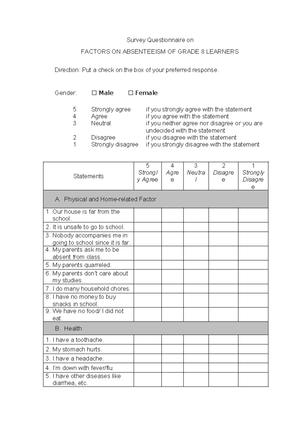 Chapter 3: Research Methodology on Grade 8 Absenteeism Factors - Studocu