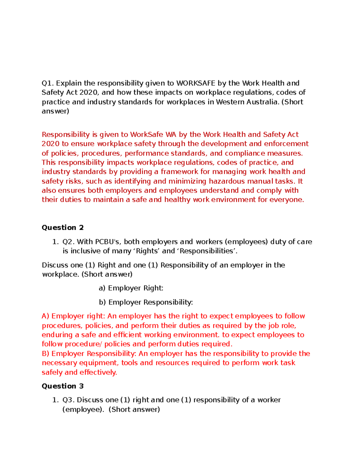 WHS 2020: Responsibilities of WorkSafe WA and Workplace Safety ...