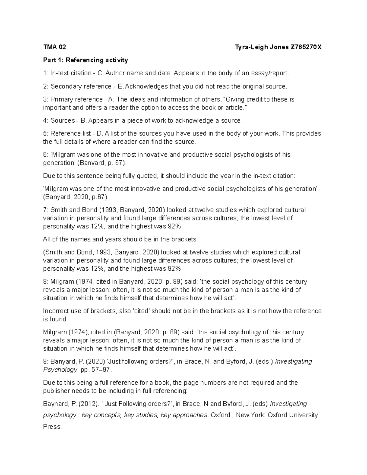 Tma 02 module 2 - submitted and marked assignment - TMA 02 Tyra-Leigh ...