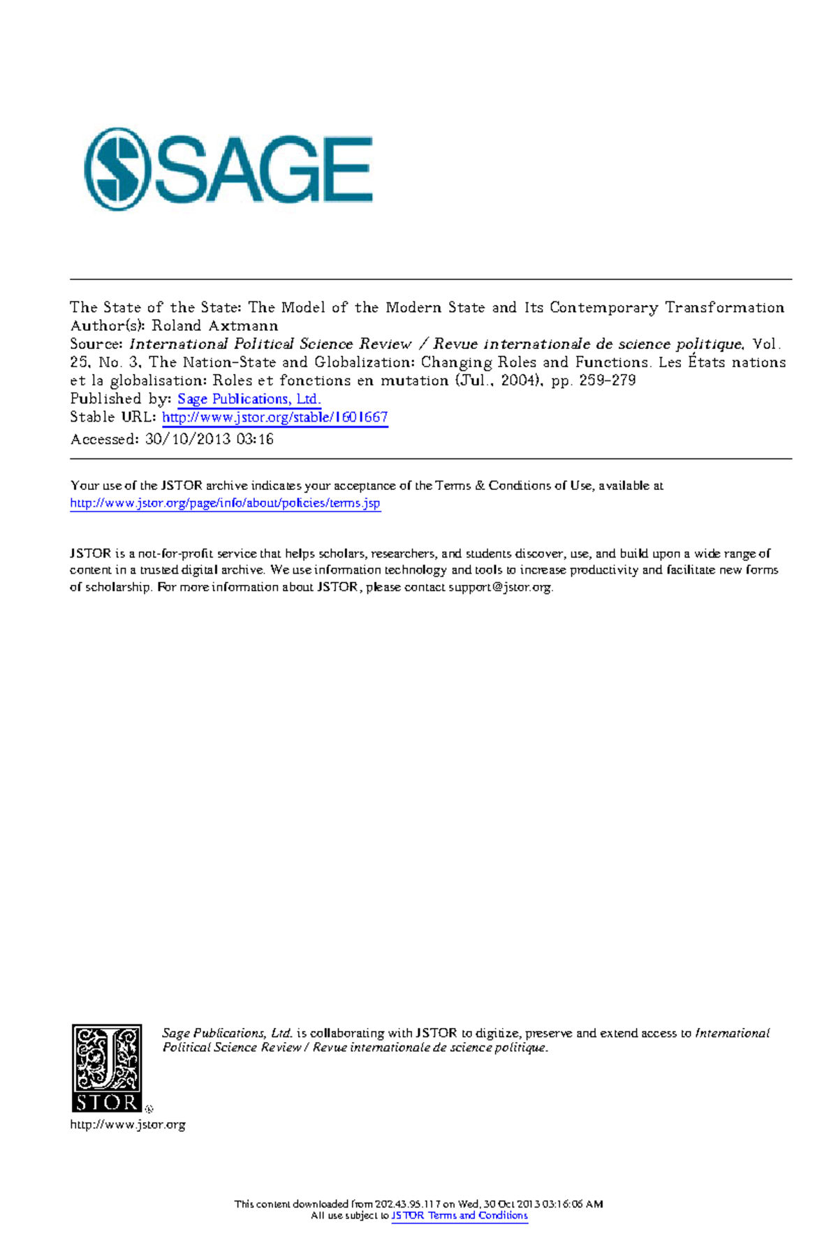 The Modern State: Transformation and Challenges in the 21st Century ...