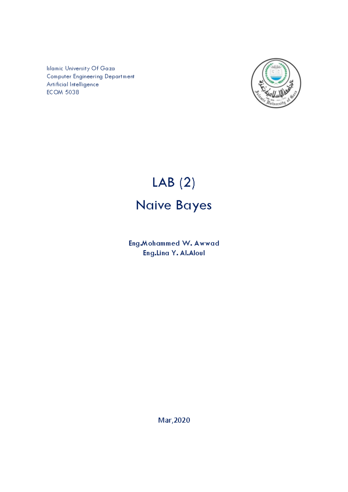 ECOM 5038 Lab: Naive Bayes Classification in Python - Studocu