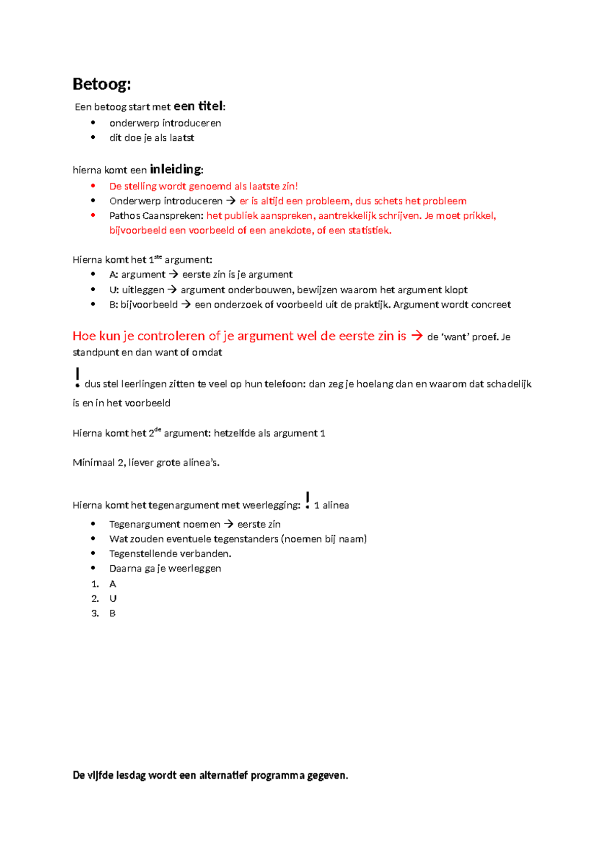Betoog: Regels en Opbouw van een Effectief Betoog - Studeersnel