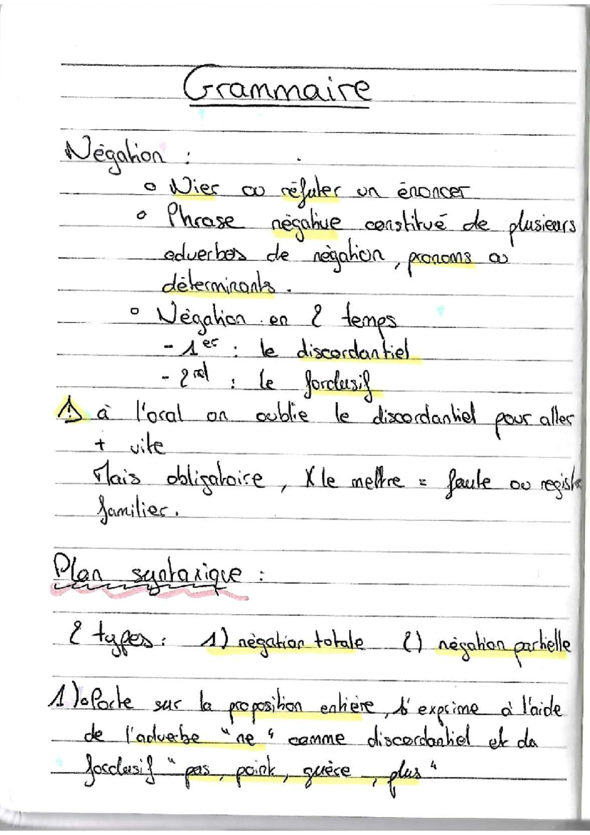 1 - Cours pour la question de grammaire à l'oral du bac de français ...