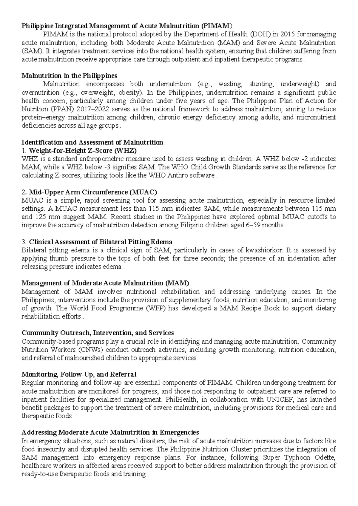 PIMAM: National Protocol for Managing Acute Malnutrition in the ...