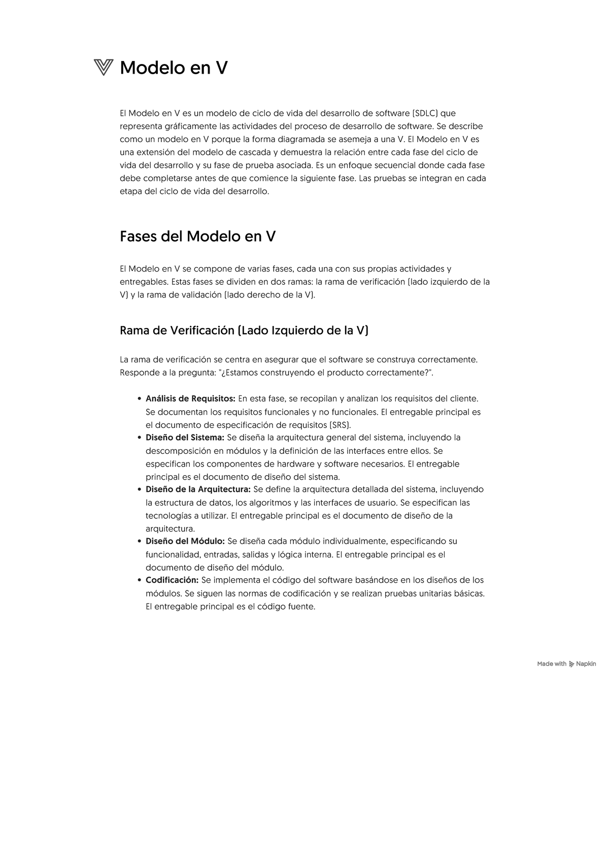 Modelo en V: Ciclo de Vida del Desarrollo de Software (SDLC) - Studocu