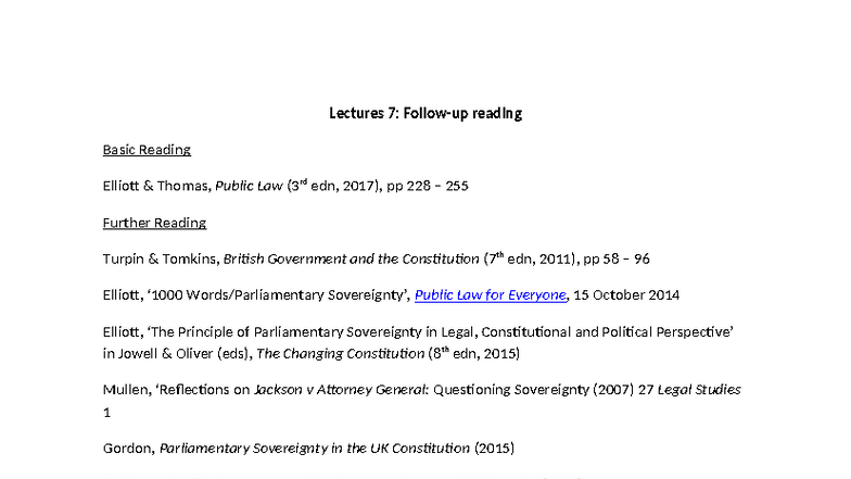 Lecture 7 Follow-up Reading - Lectures 7: Follow-up reading Basic ...
