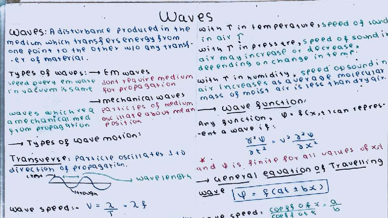 Physics 101: Comprehensive Study Notes on Waves and Sound - Studocu