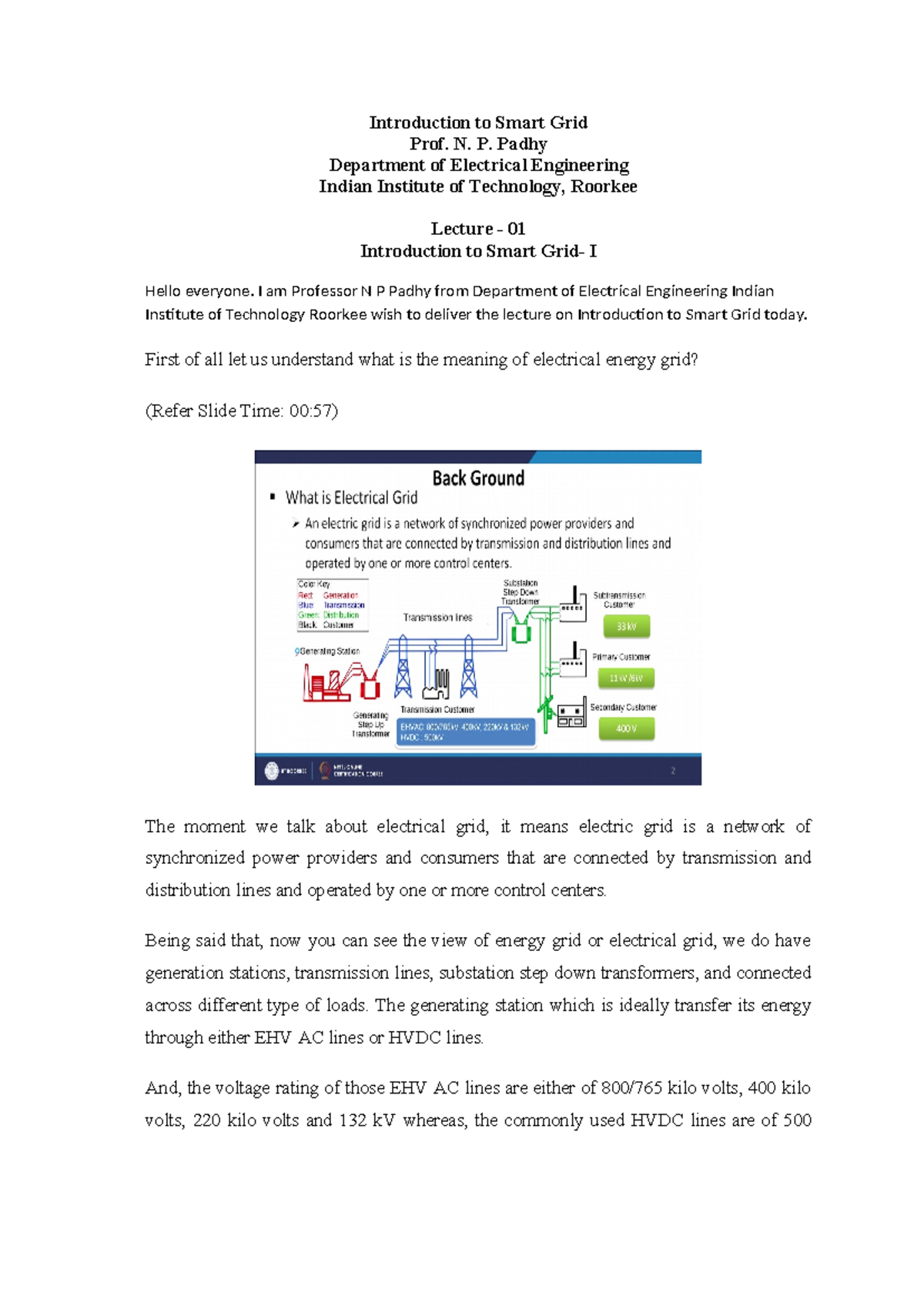 EE 101: Lecture 1 - Introduction to Smart Grid Concepts and ...