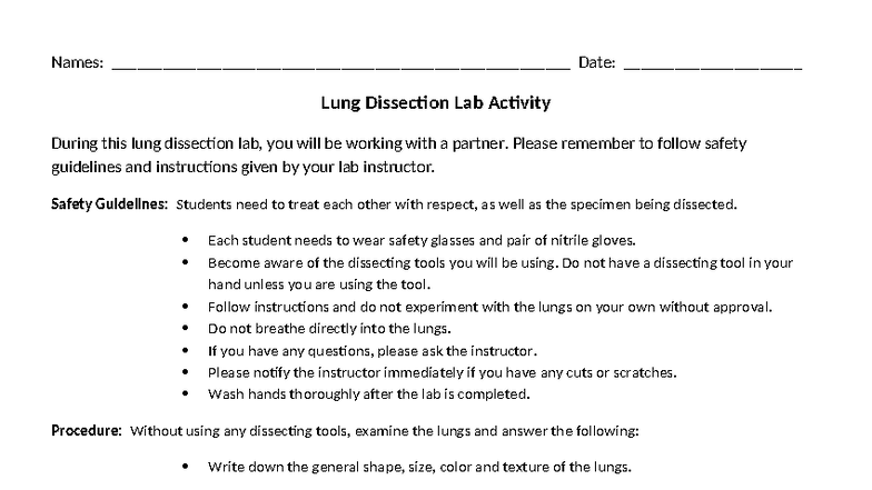 Lung Dissection Lab Activity - DOC-20250918-WA0017 - Studocu