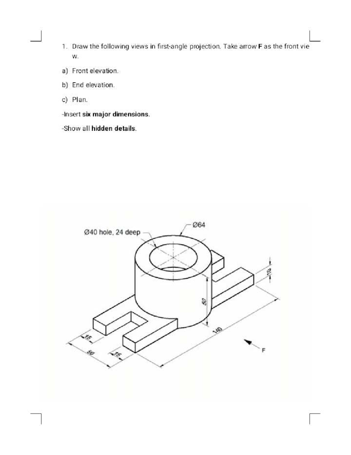 Ortho 3 - Projection Views and Elevations with Dimensions - Studocu