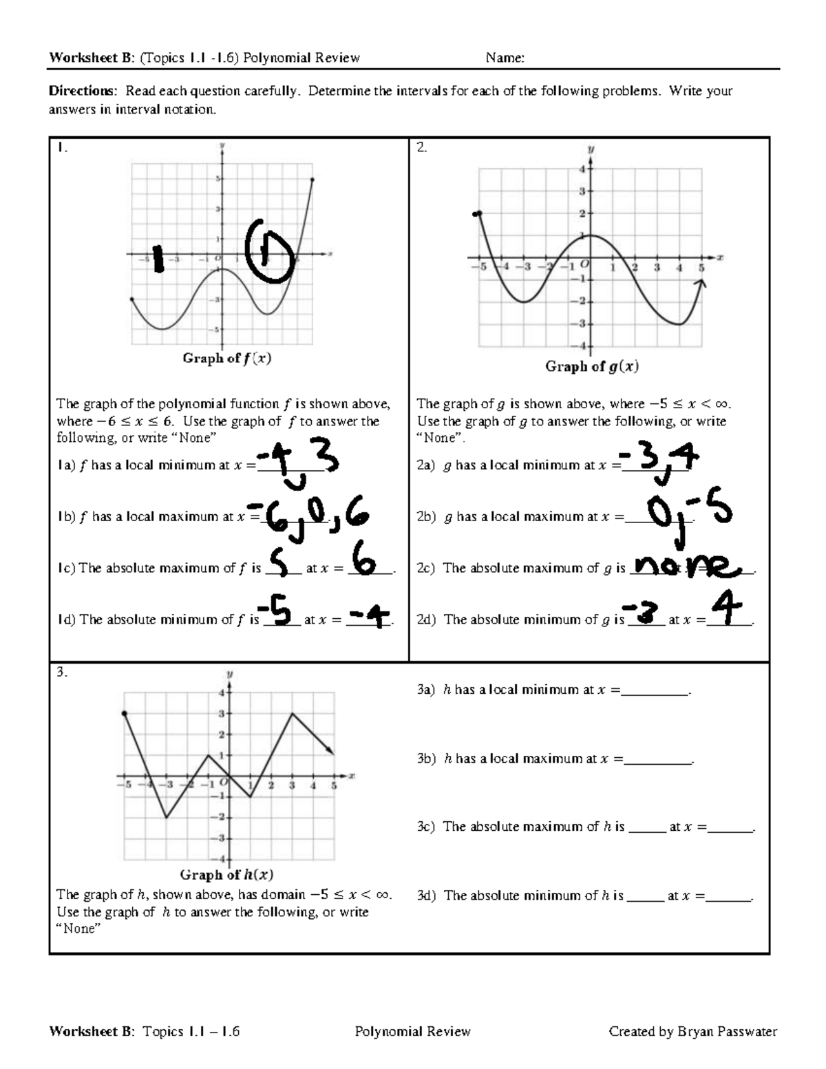 Worksheet B Polynomial Review (Topics 1 - 1) - Studocu