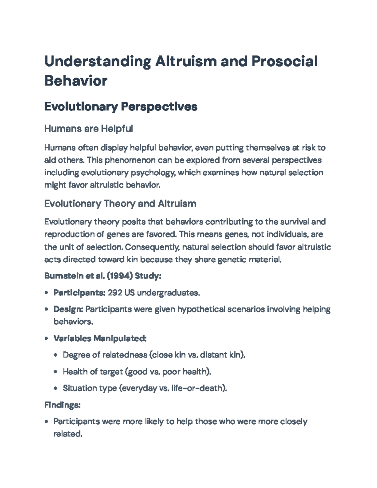 Understanding Altruism and Prosocial Behavior: Evolutionary Insights ...