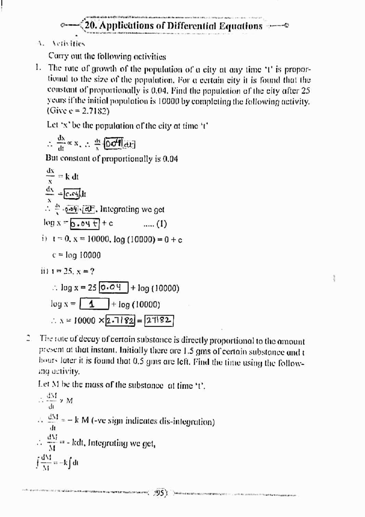 20. Application of differential equation - 20. Applications of ...
