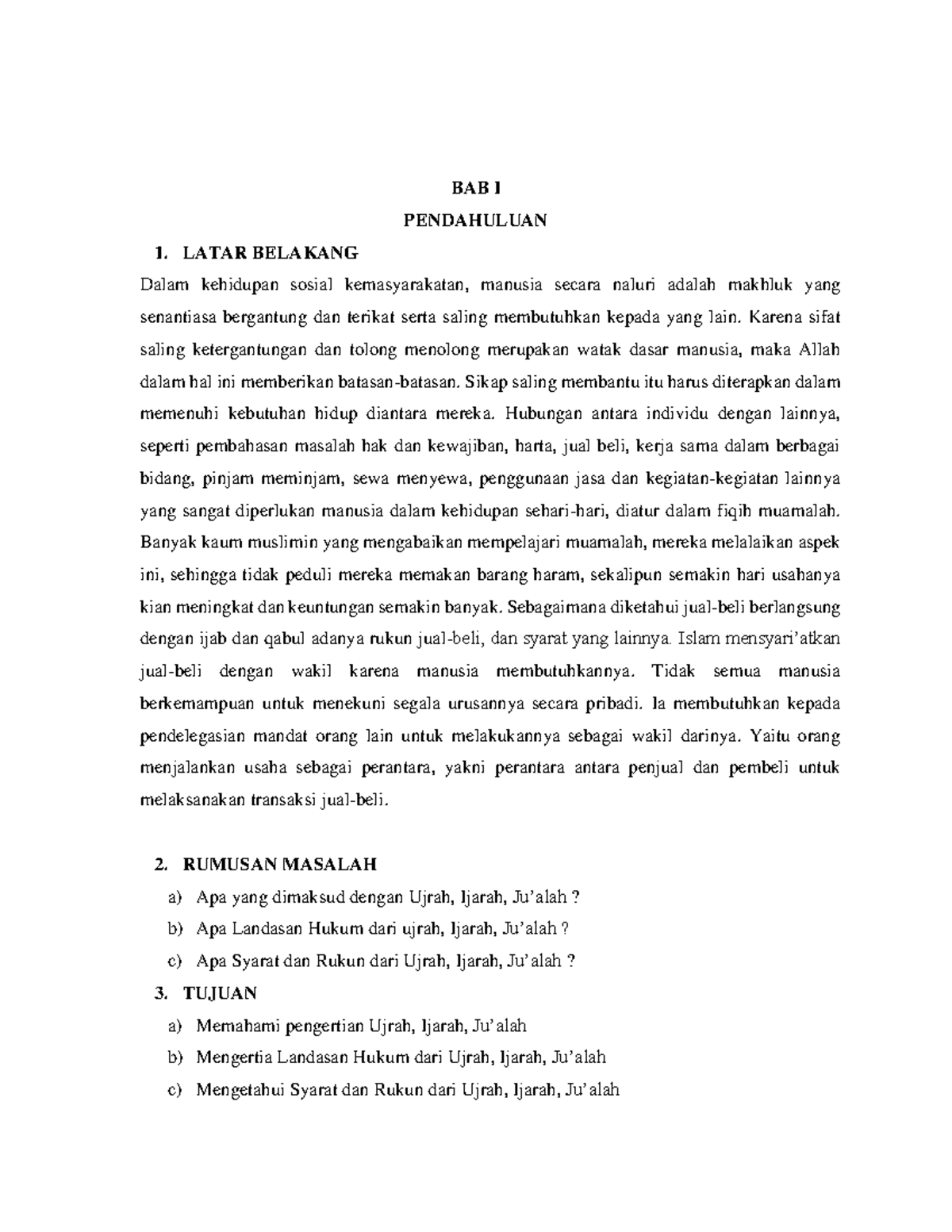 Ijarah, Ujrah, dan Ju’alah: Hukum Ekonomi Islam yang Mendasari ...