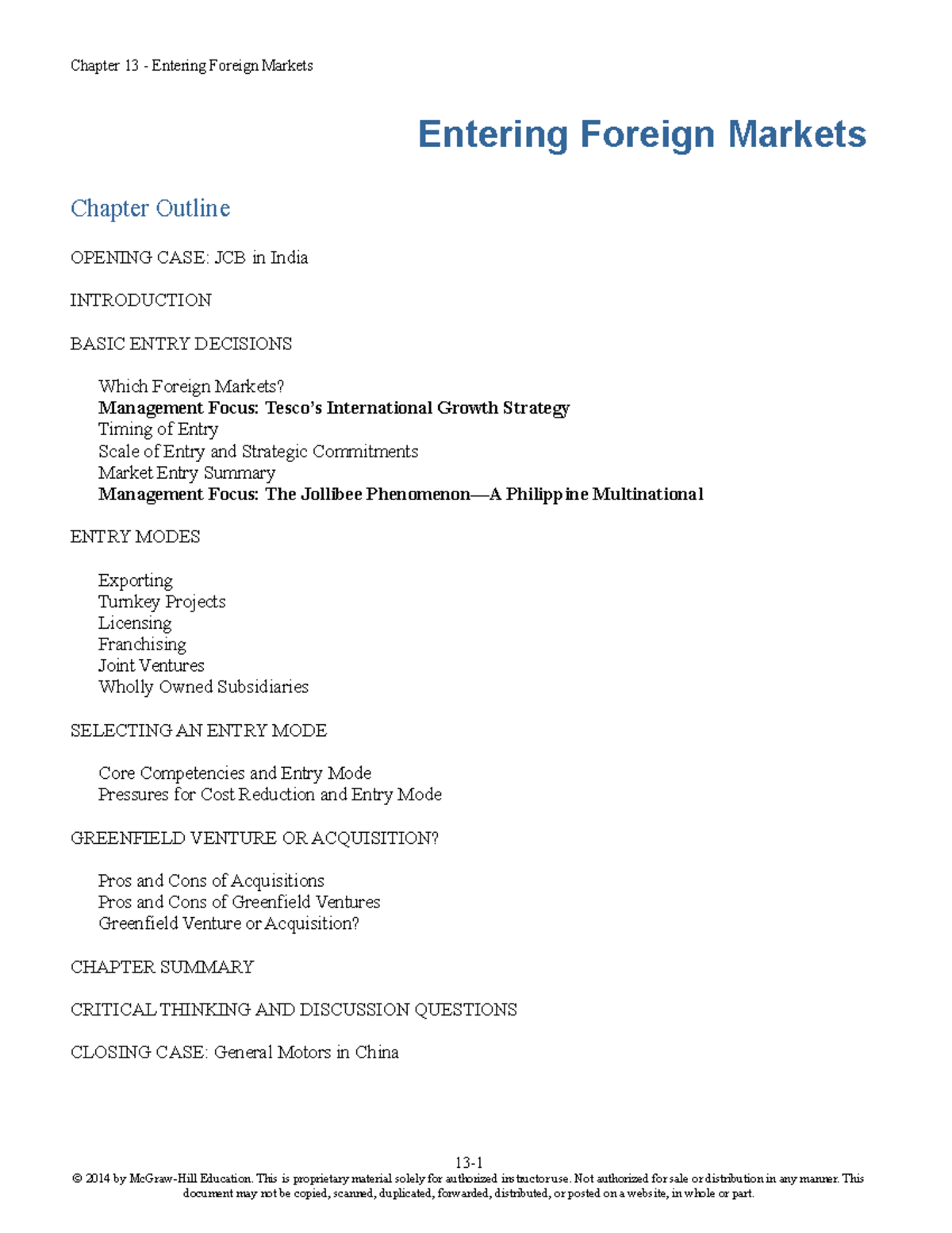 Chapter 13 Summary: Strategies for Entering Foreign Markets - Studocu