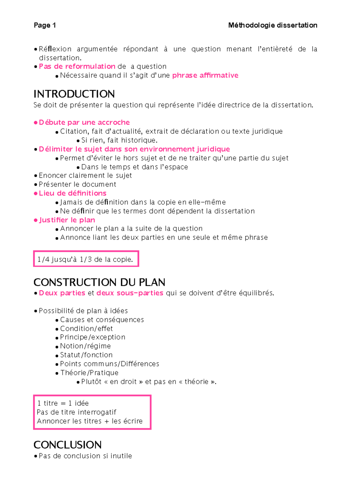 Méthodologie Dissertation Juridique: Guide Complet pour Étudiants - Studocu