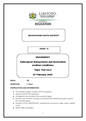 Meiosis TEST Memo 2025 - Practice makes perfect - NSC NATIONAL SENIOR ...