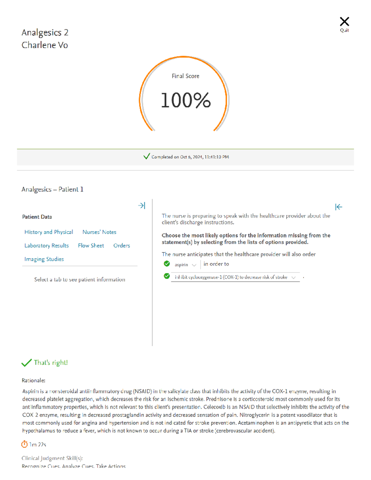 BSN 315 - Week 5 - Sherpath - Case Study on Analgesics 2 - Studocu