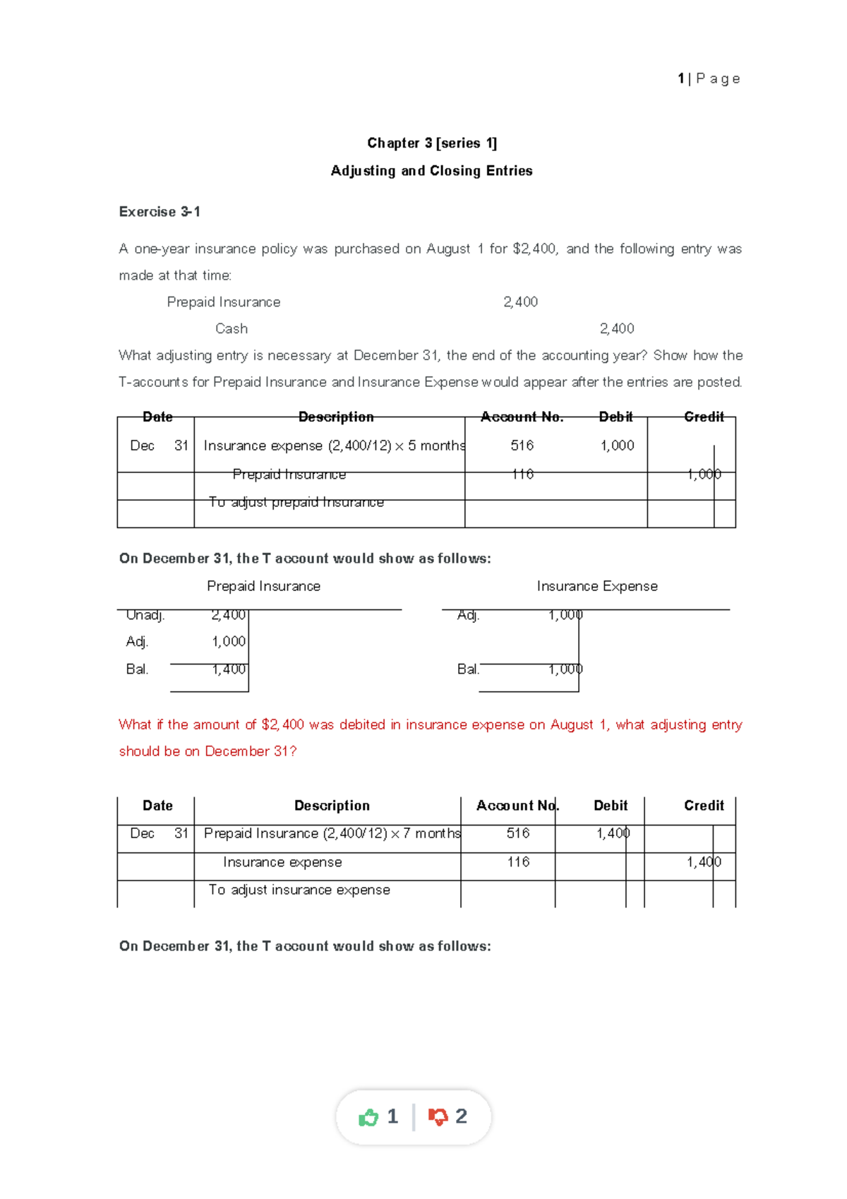 Chapter 3 Exercises on Adjusting Entries for Accounting Principles ...