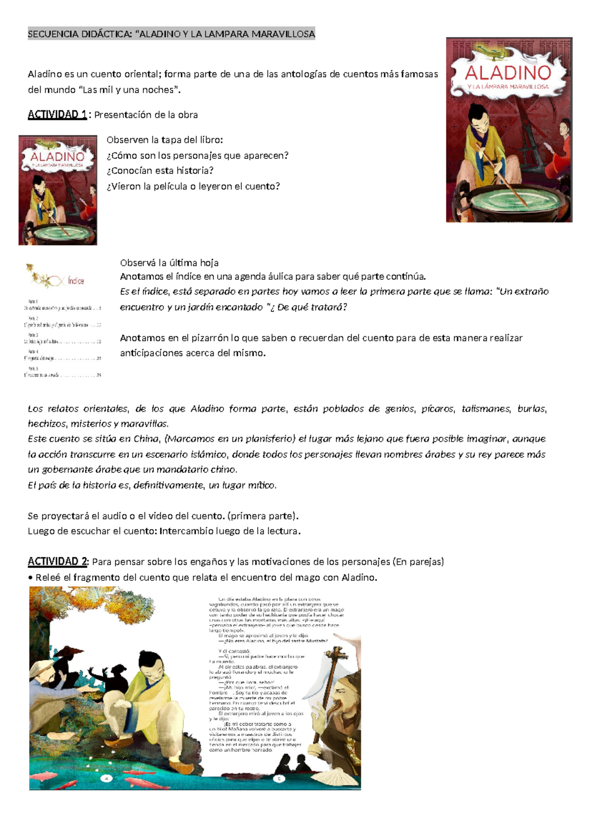 3.1 - Secuencia Didáctica: Aladino y la Lámpara Maravillosa ...