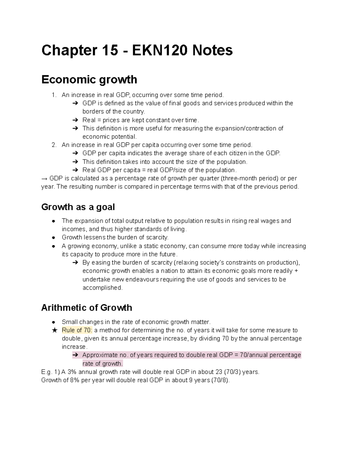 Chapter 15 - EKN120 Economic Growth and Business Cycle Notes - Studocu