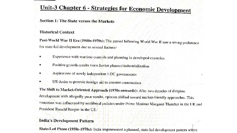 ECON 101: Chapter 6 Strategies for Economic Development Analysis - Studocu
