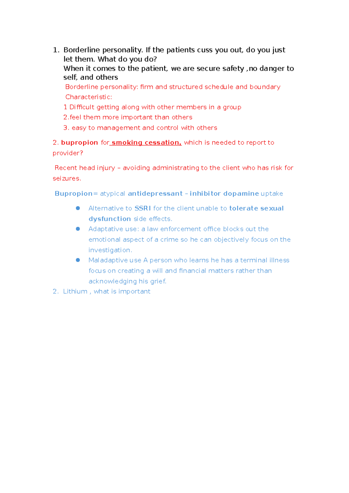 Borderline personality - 1. Borderline personality. If the patients ...