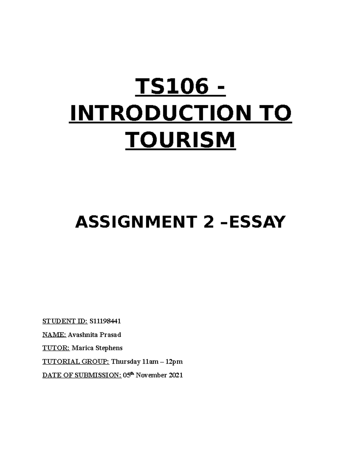 TS106 - Assignment 2 Essay: Exploring Fiji's Tourist Destination Mix ...