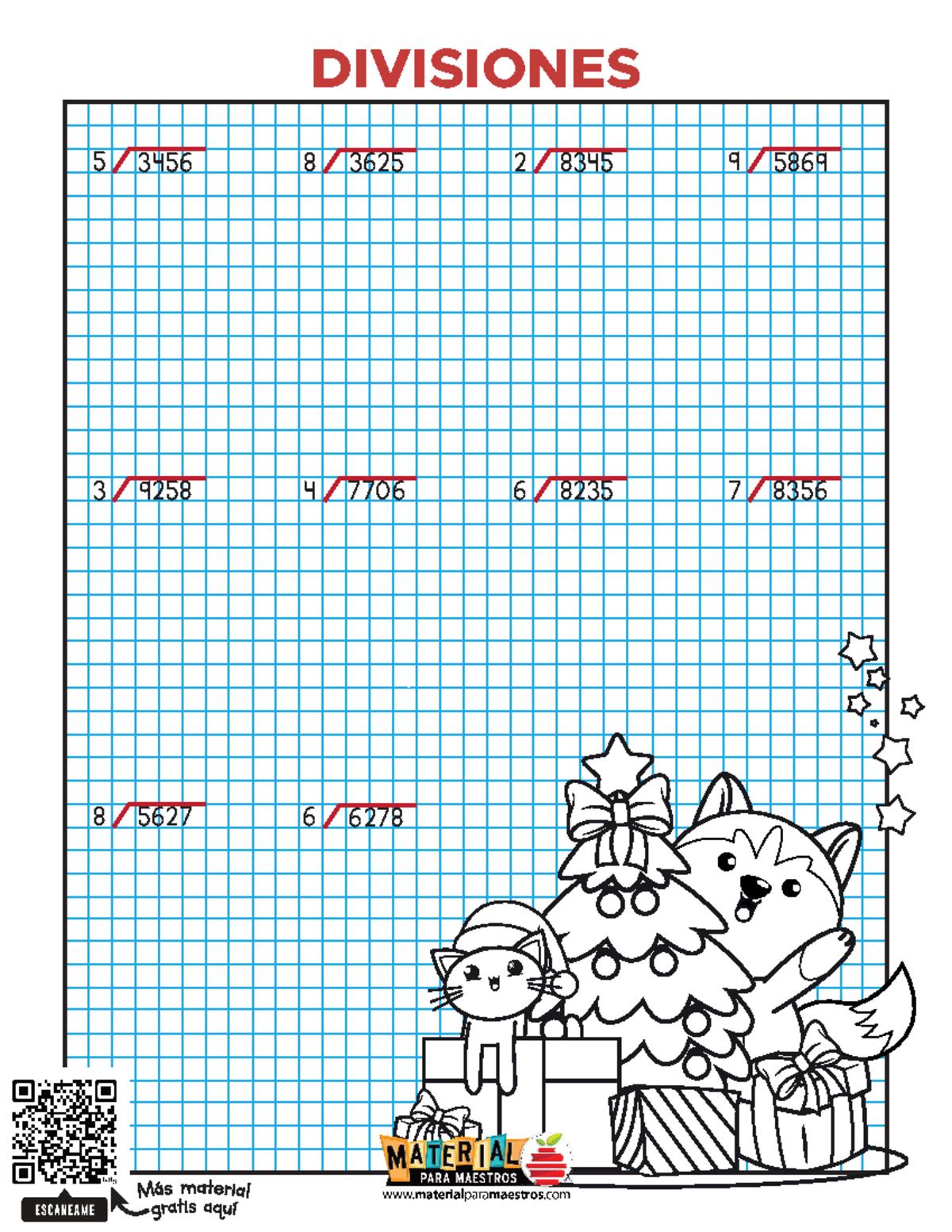 Divisiones con temática navideña - Matemáticas aplicada - 6 9727 8 ...