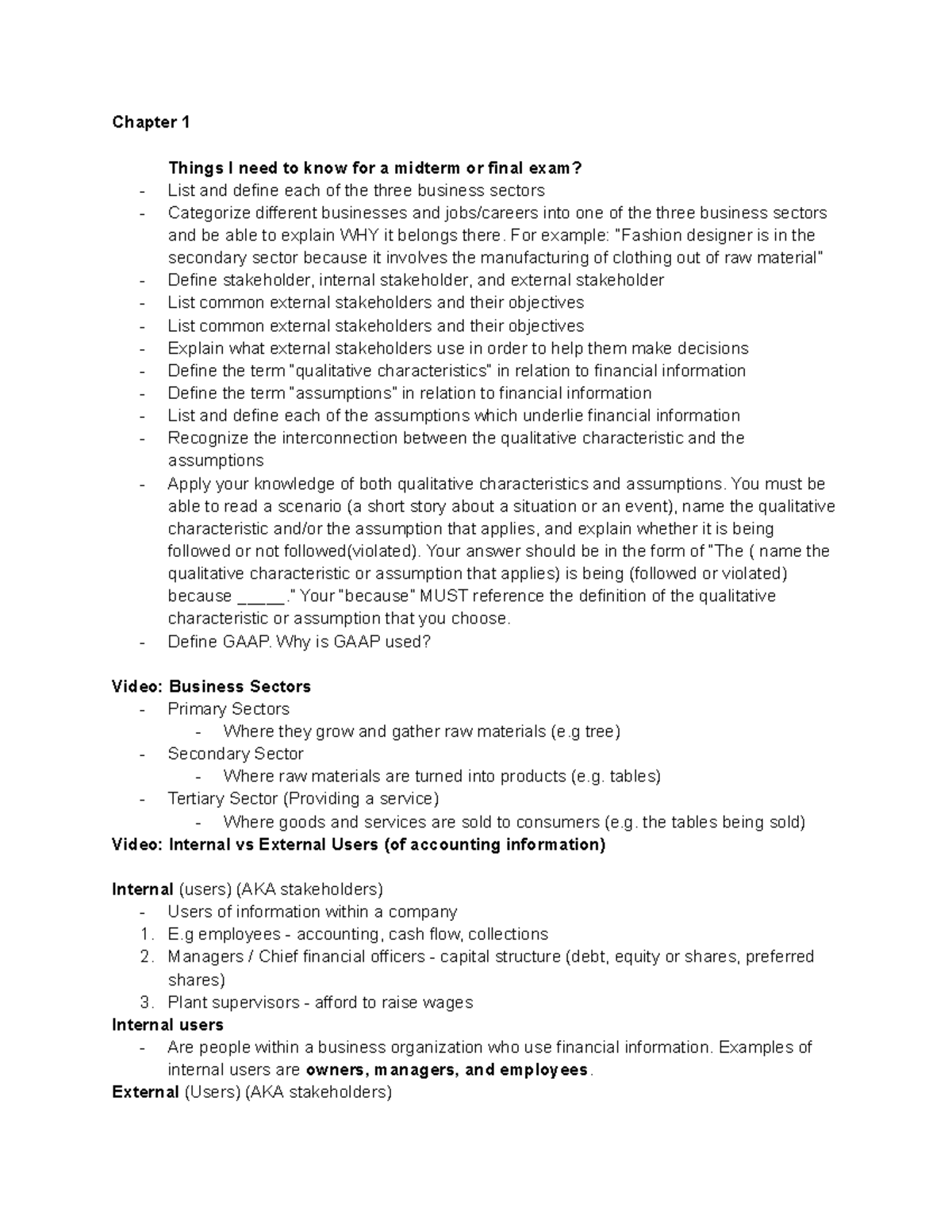 ACC100 - Notes - Chapter 1 Things I need to know for a midterm or final ...