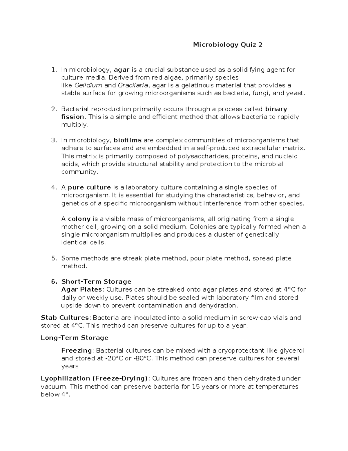 Microbiology Quiz 2 Study Guide: Key Concepts and Insights - Studocu
