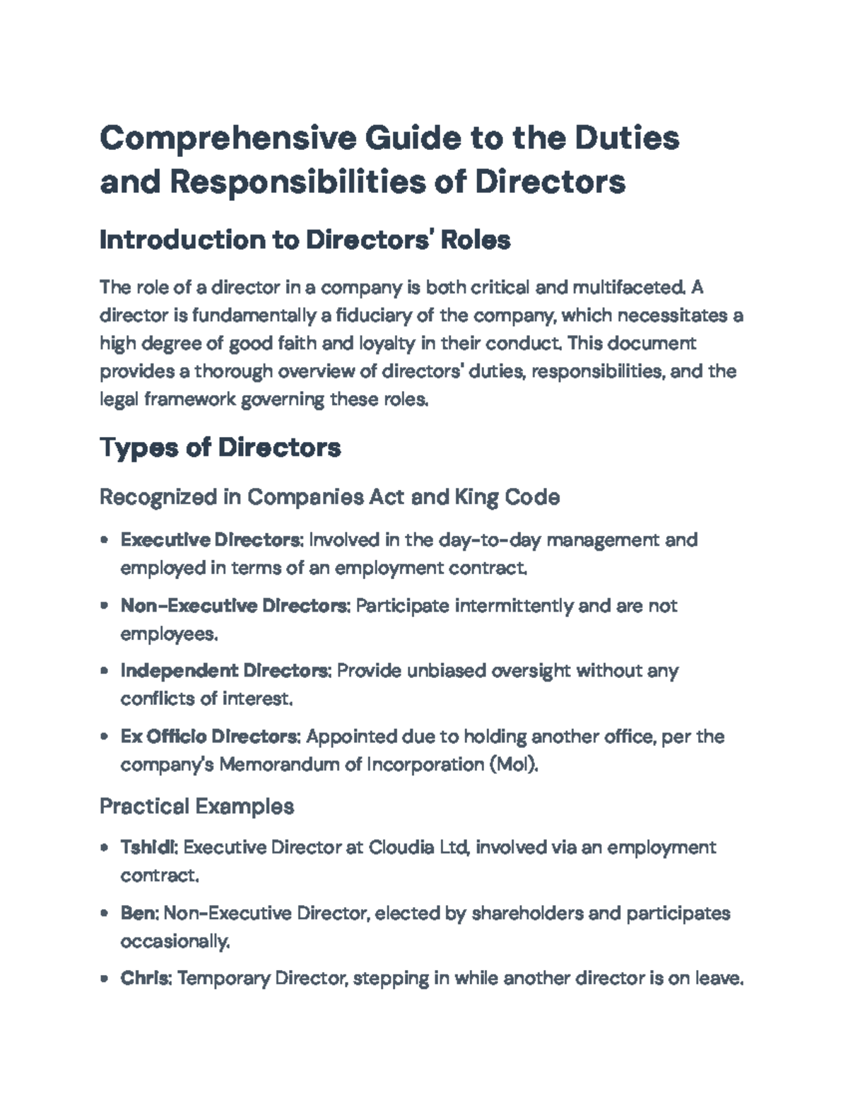 Comprehensive Guide: Directors' Duties & Responsibilities (Companies ...