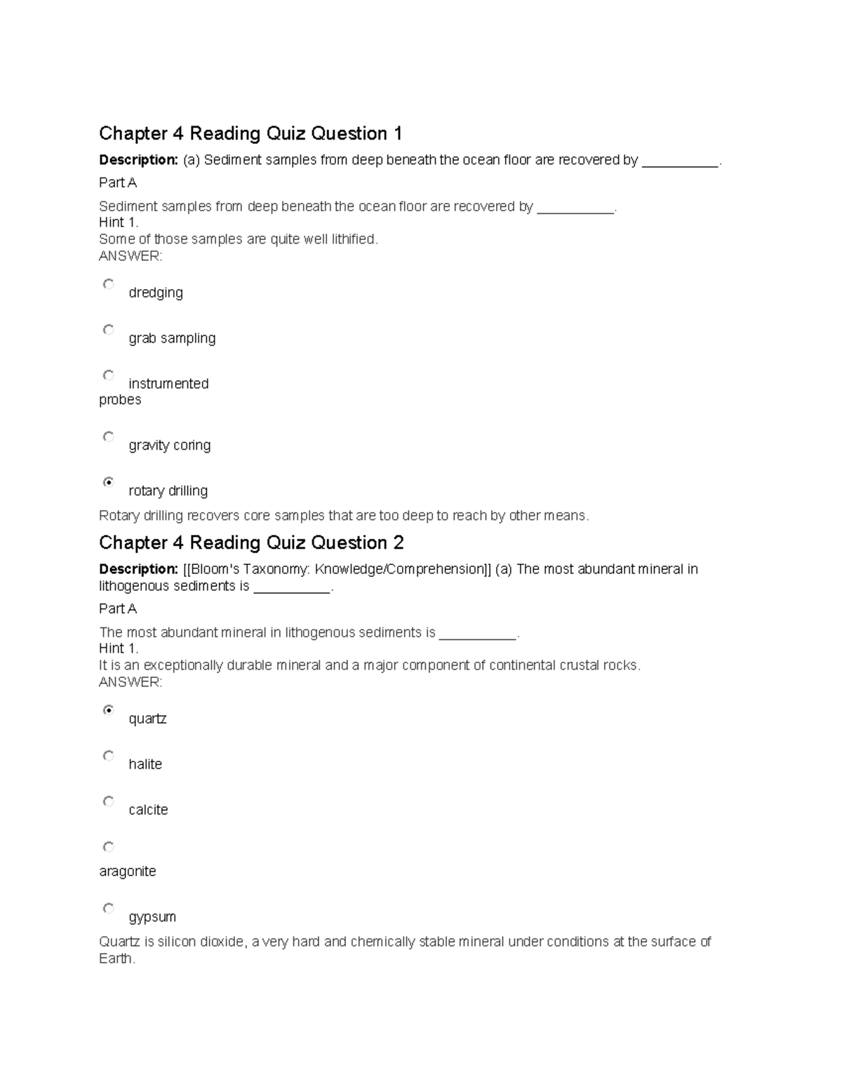 Chapter 4 Marine Sediment Quiz: Key Concepts & Questions Review - Studocu