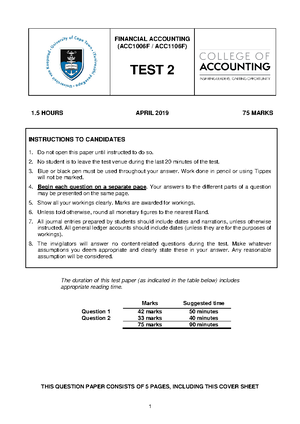 ACC1006F 2021 Final Exam: Financial Accounting Guidelines & Questions ...