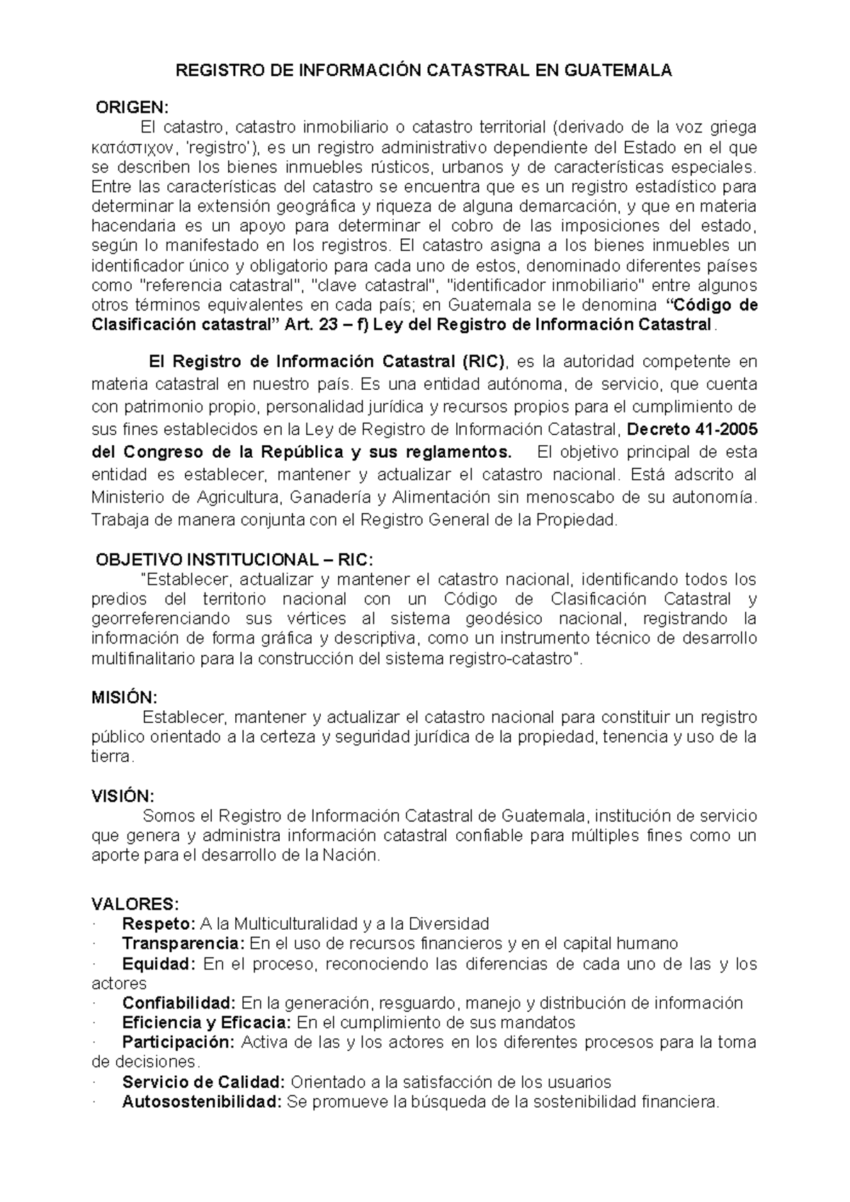 Registro de Información Catastral en Guatemala - EL RIC Anotaciones ...