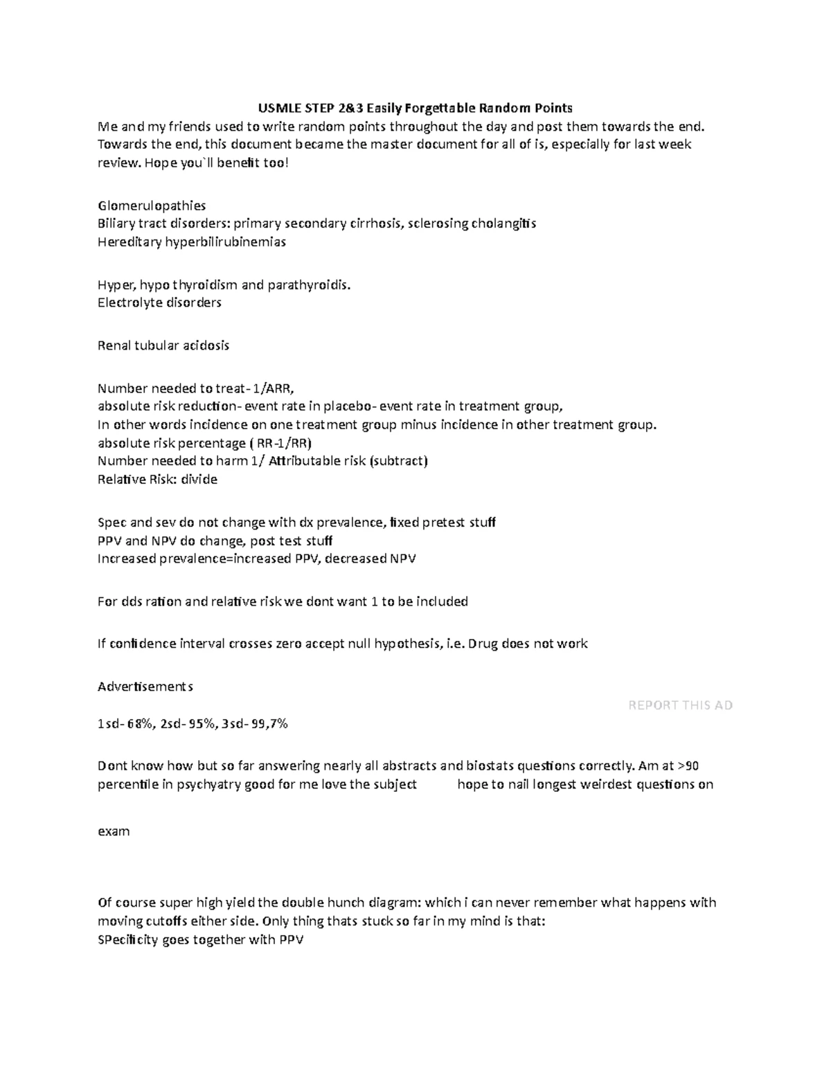 Usmle world step 3 high yield notes 90 pages - Biostats Hazards Ratio ...