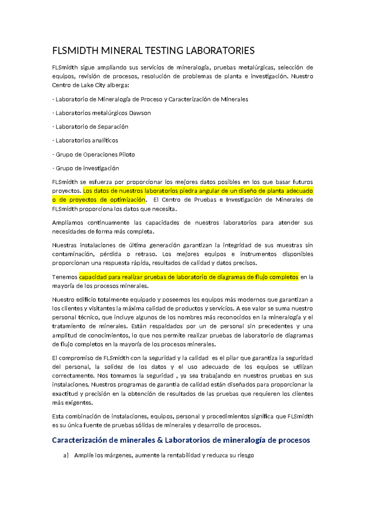 FLSMIDTH Mineral Testing Labs: Innovative Solutions for Process ...