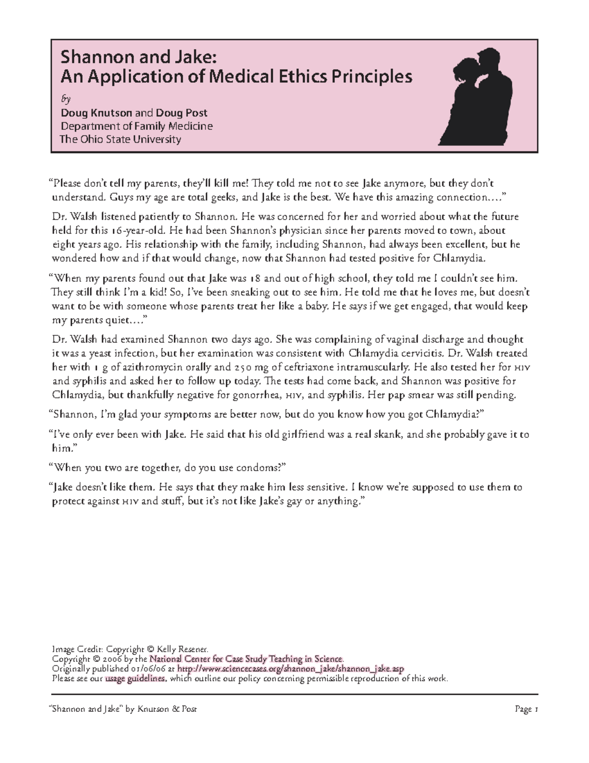 Shannon & Jake: A Case Study in Medical Ethics (Case Study) - Studocu