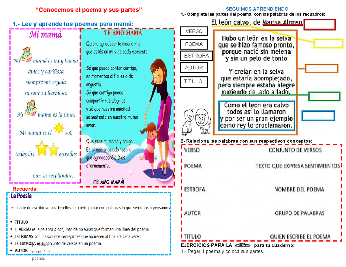 Ficha.Com.Poseia YSUS partes - “Conocemos el poema y sus partes” 1 ...