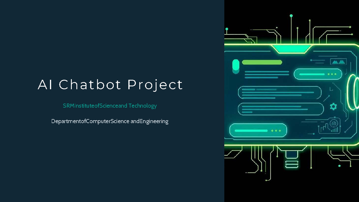 AI Chatbot Project - SRM Institute of Science and Technology - Studocu