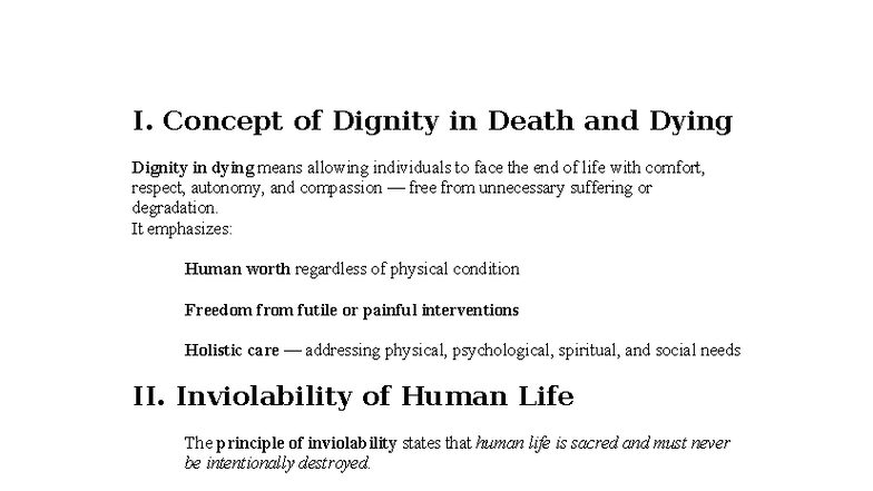 NUR 302: Dignity in Death & Dying - Ethical Considerations and Nursing ...