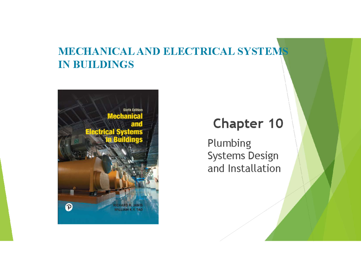 ME 101: Plumbing Systems Design and Installation - Chapter 10 Overview - Studocu