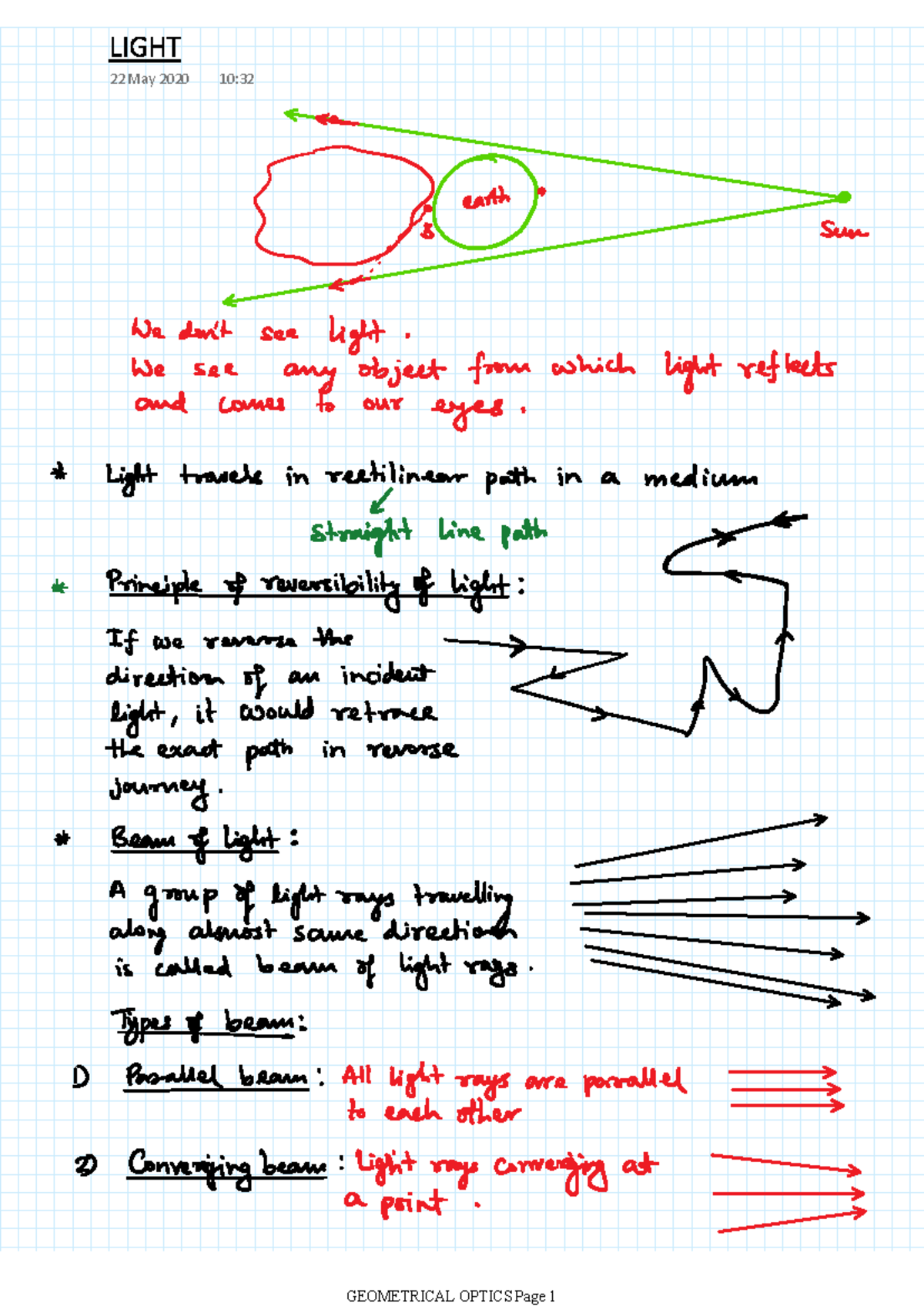 03.Geometrical Optics: Light, Reflection, and Image Formation - Studocu