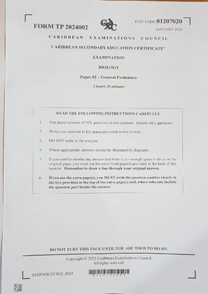 629008112 CSEC Biology Past Papers 1 (2021 Edition) - Studocu