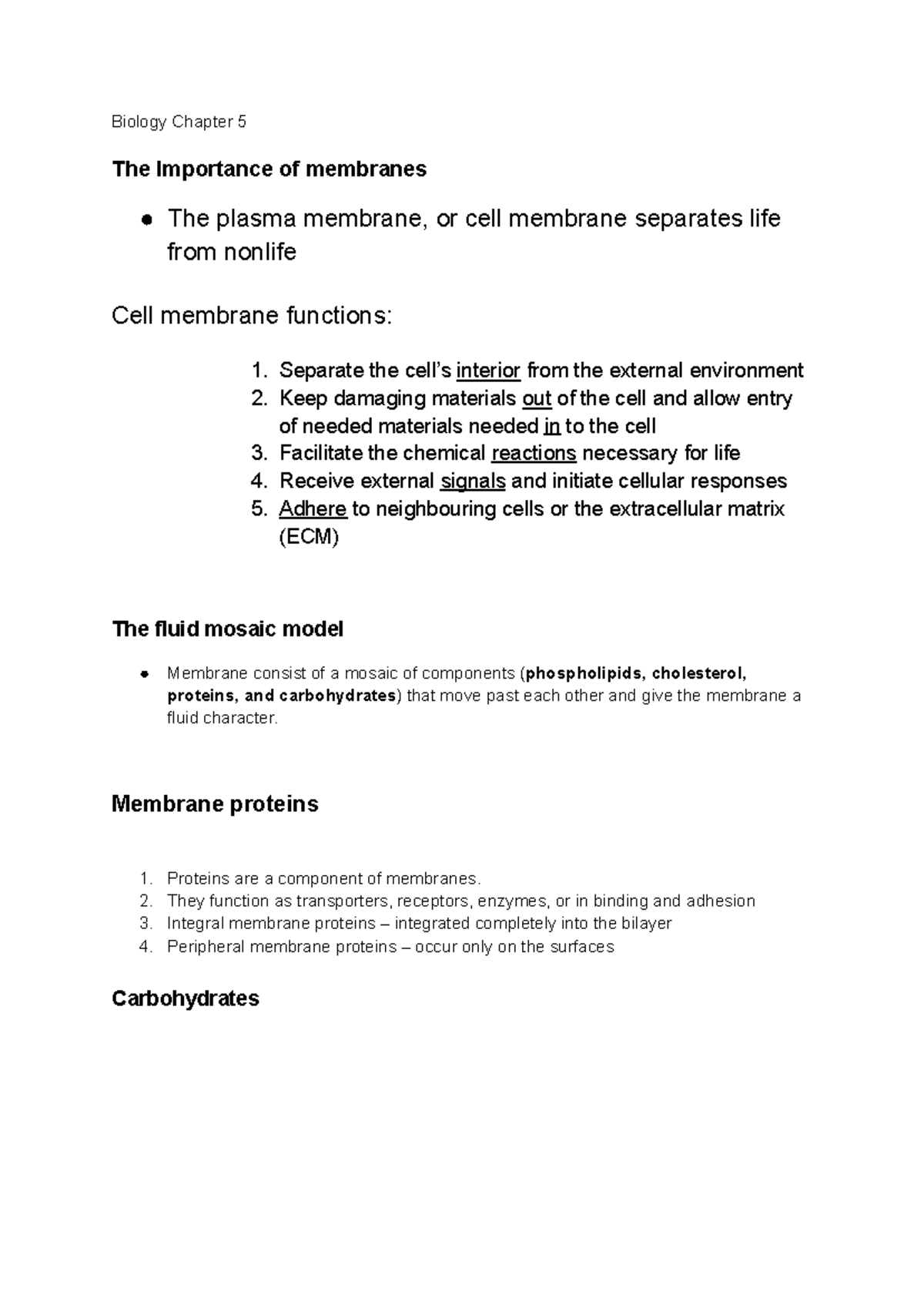 Biology Chapter 5 - CELL AND ITS STRUCTURE - Biology Chapter 5 The ...