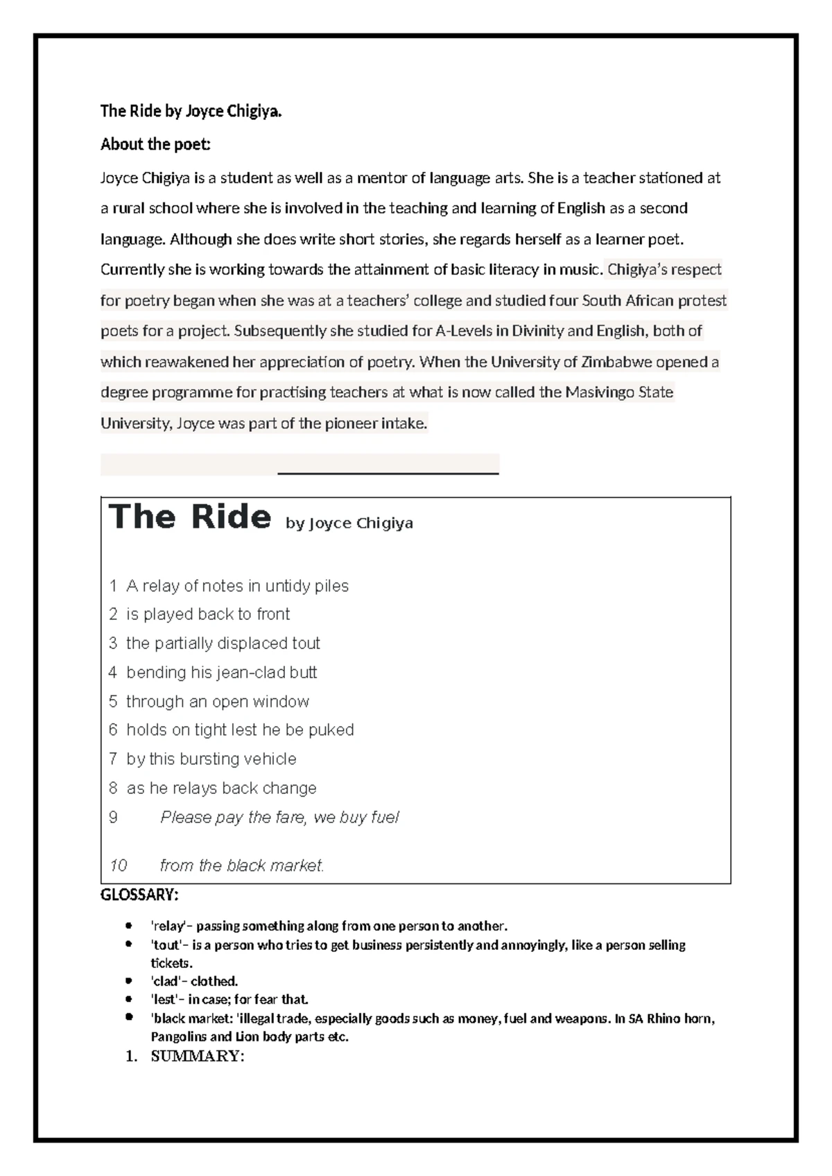 Meyerton HIGH Grade 10 English HL Paper 2 Literature Exam Nov 2024 ...